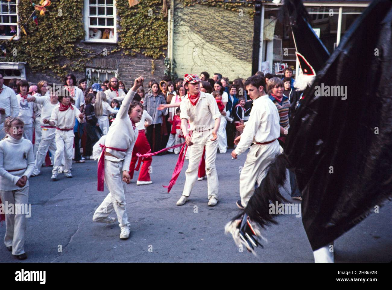 Obby Horse May Day festival, Padstow, Cornwall, England, UK 1975 Stock ...
