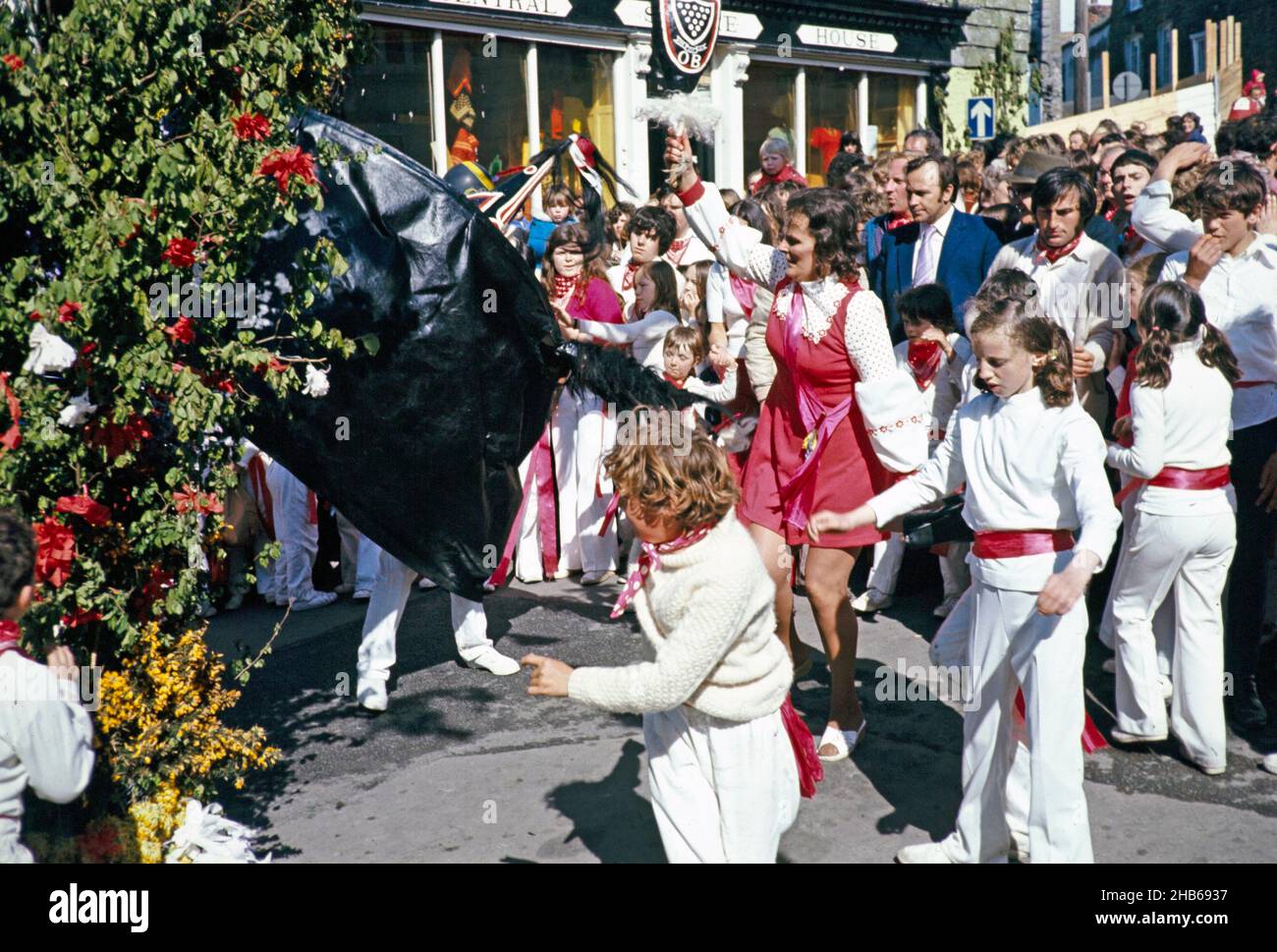Obby Horse May Day festival, Padstow, Cornwall, England, UK 1975 - The ...