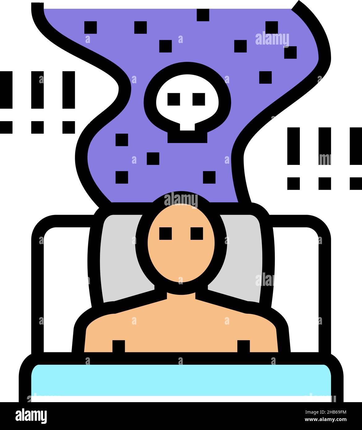 poor sleep habits color icon vector illustration Stock Vector Image ...