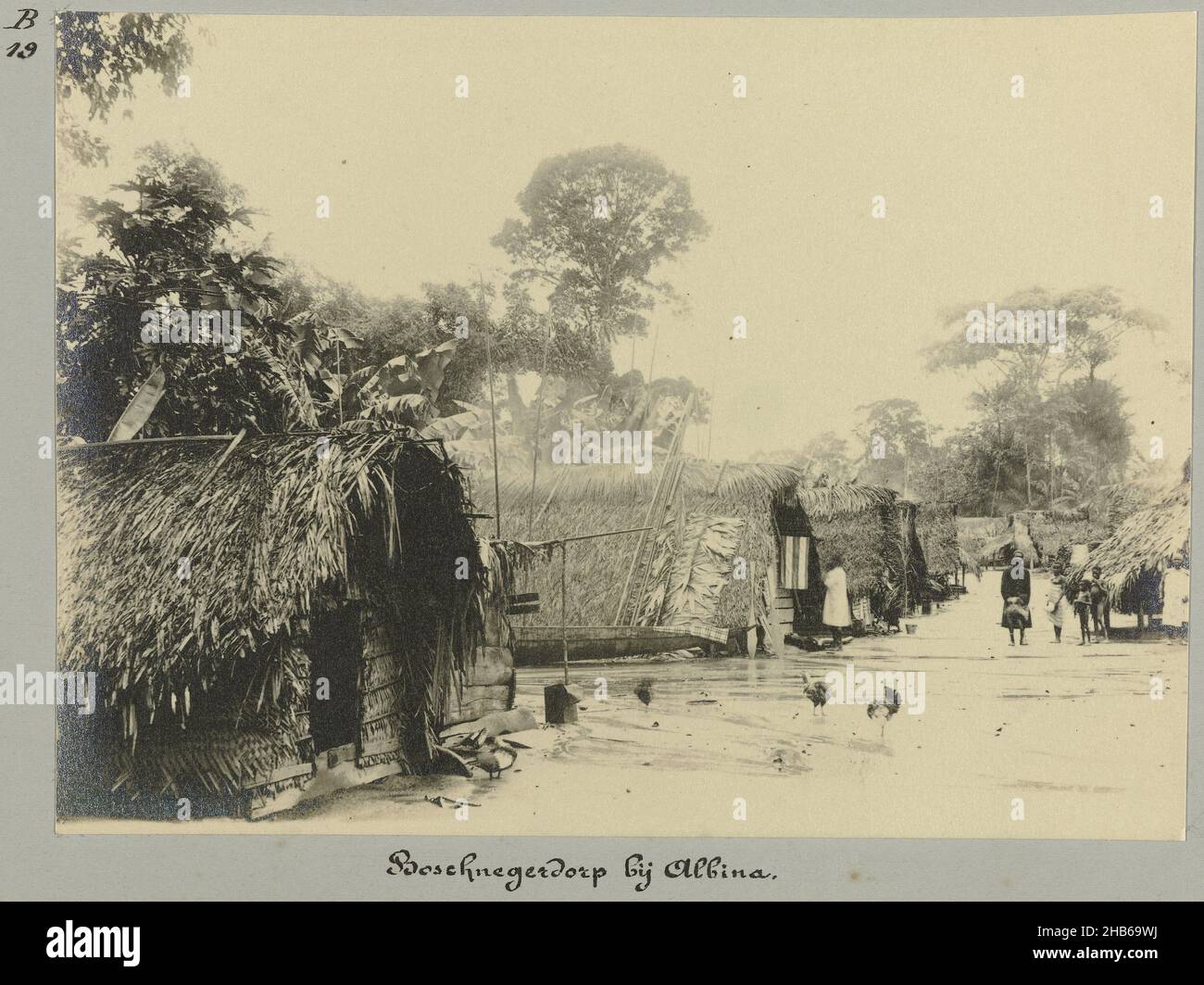 Maroon village near Albina, Boschneger village near Albina (title on ...