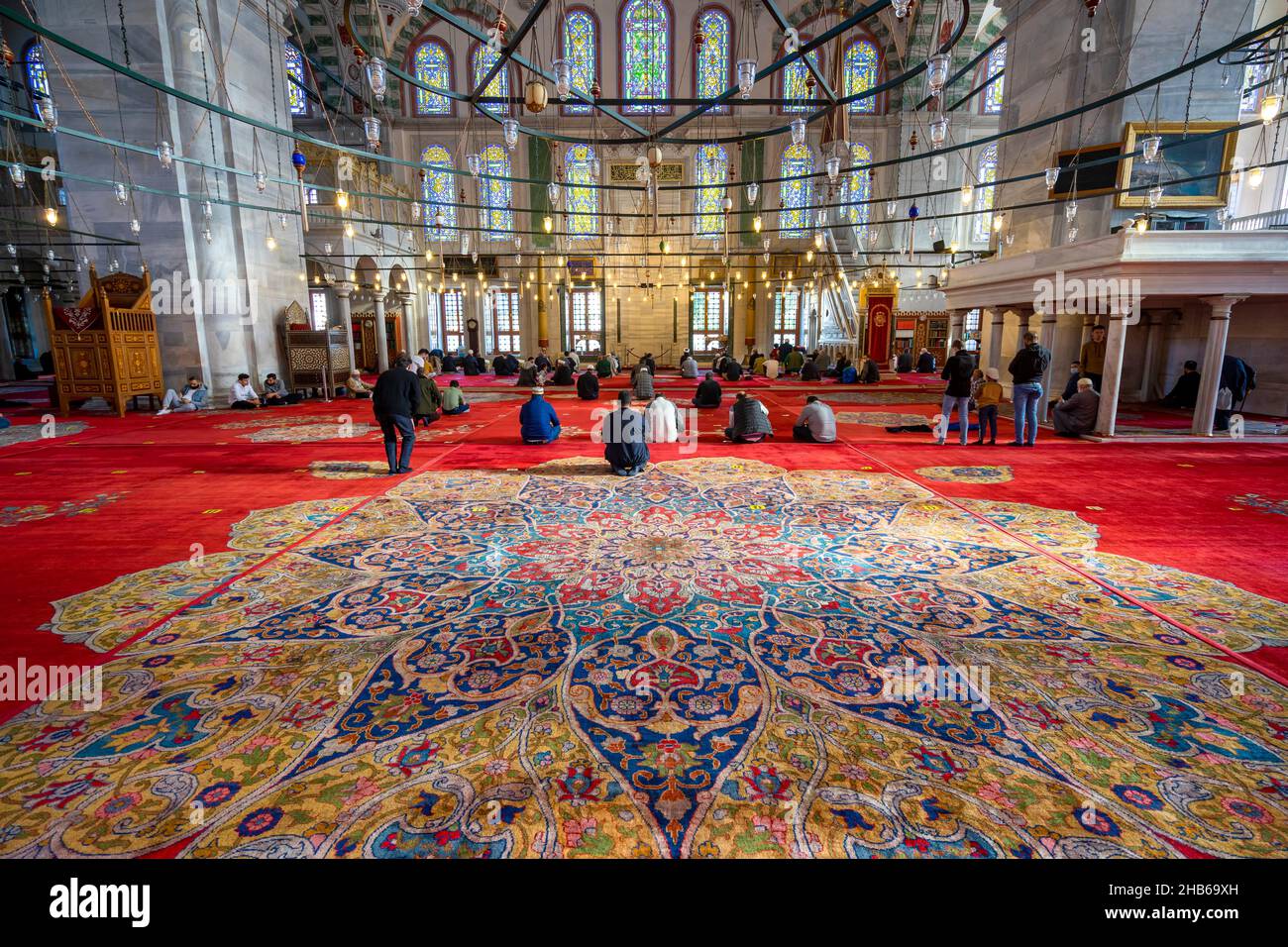 Interior view of the Fatih Mosque in Istanbul, Turkey, 2021 Stock Photo ...