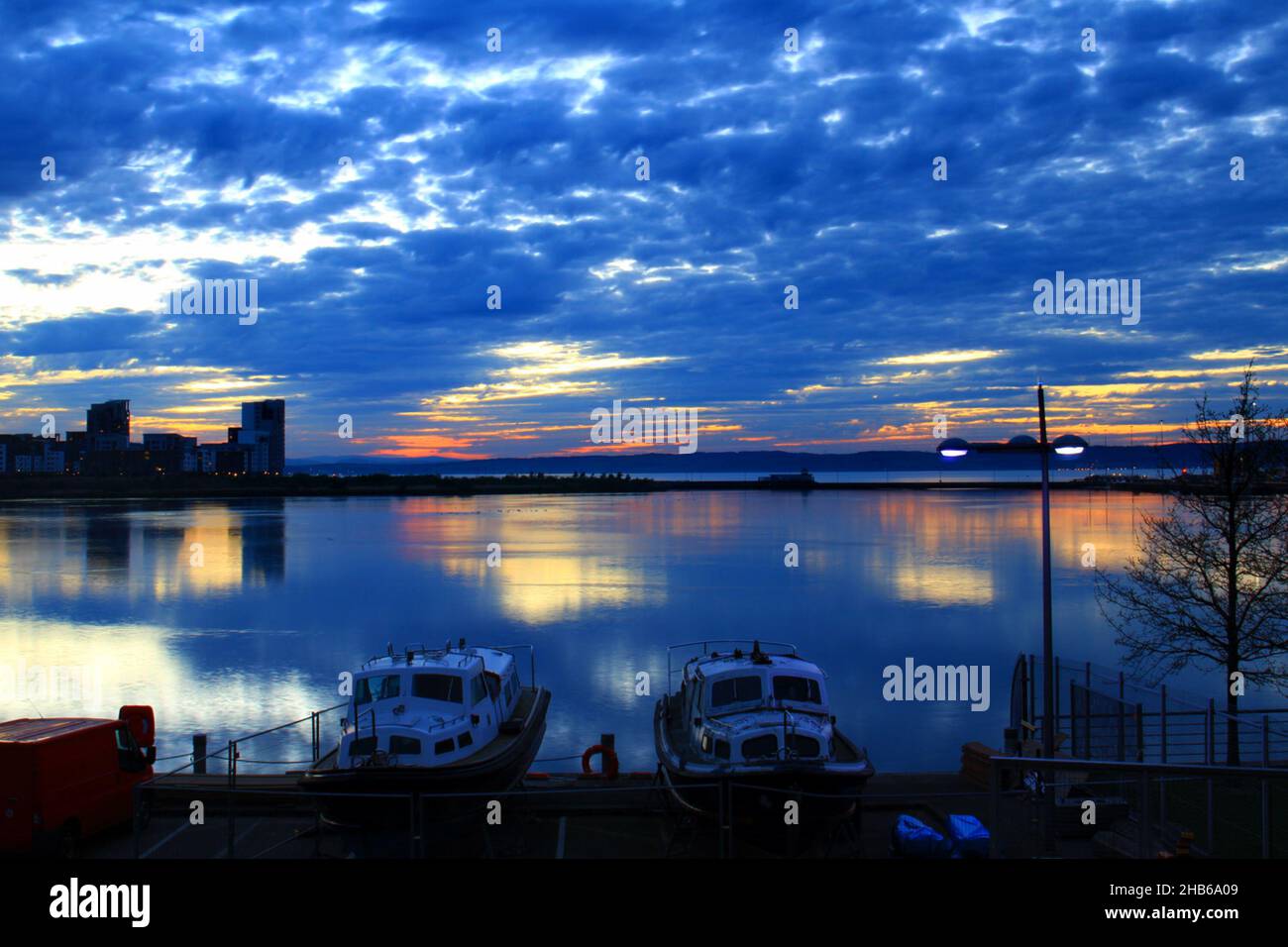 Night scene from Leith harbour Stock Photo - Alamy