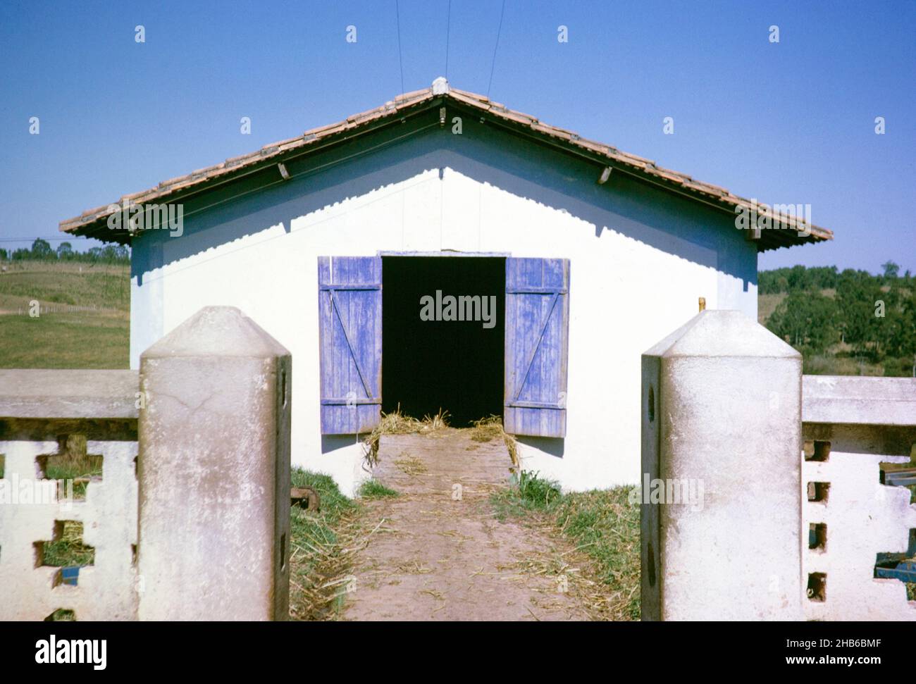 Manure shed on cattle farming area of estate, Fazenda Sant' Anna ...