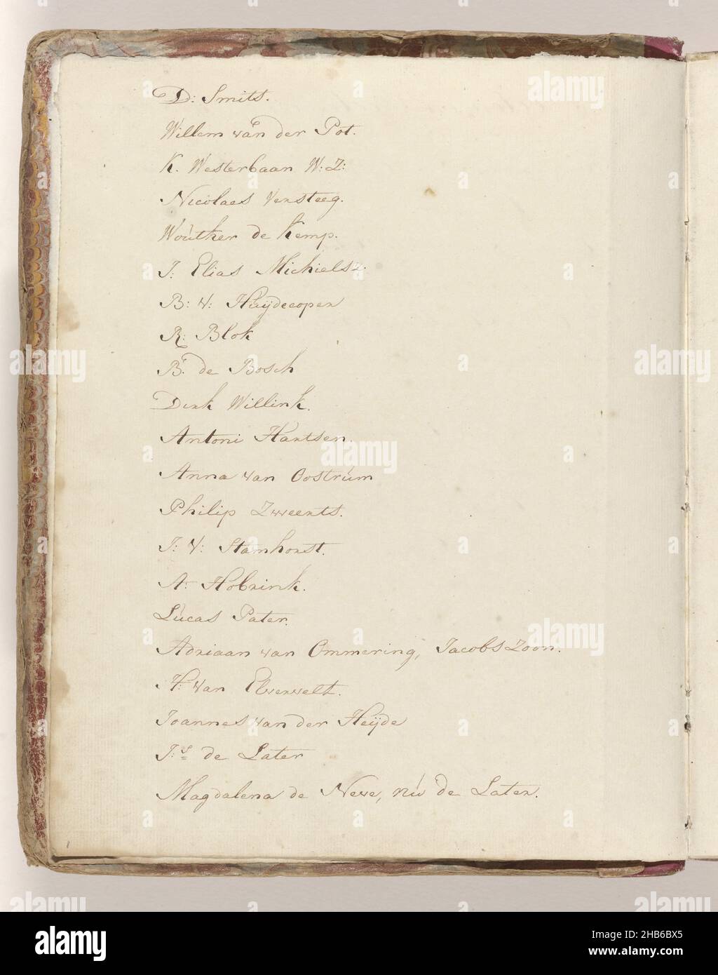 List of Names of Poets, Part of the book of poems from the years 1743 ...