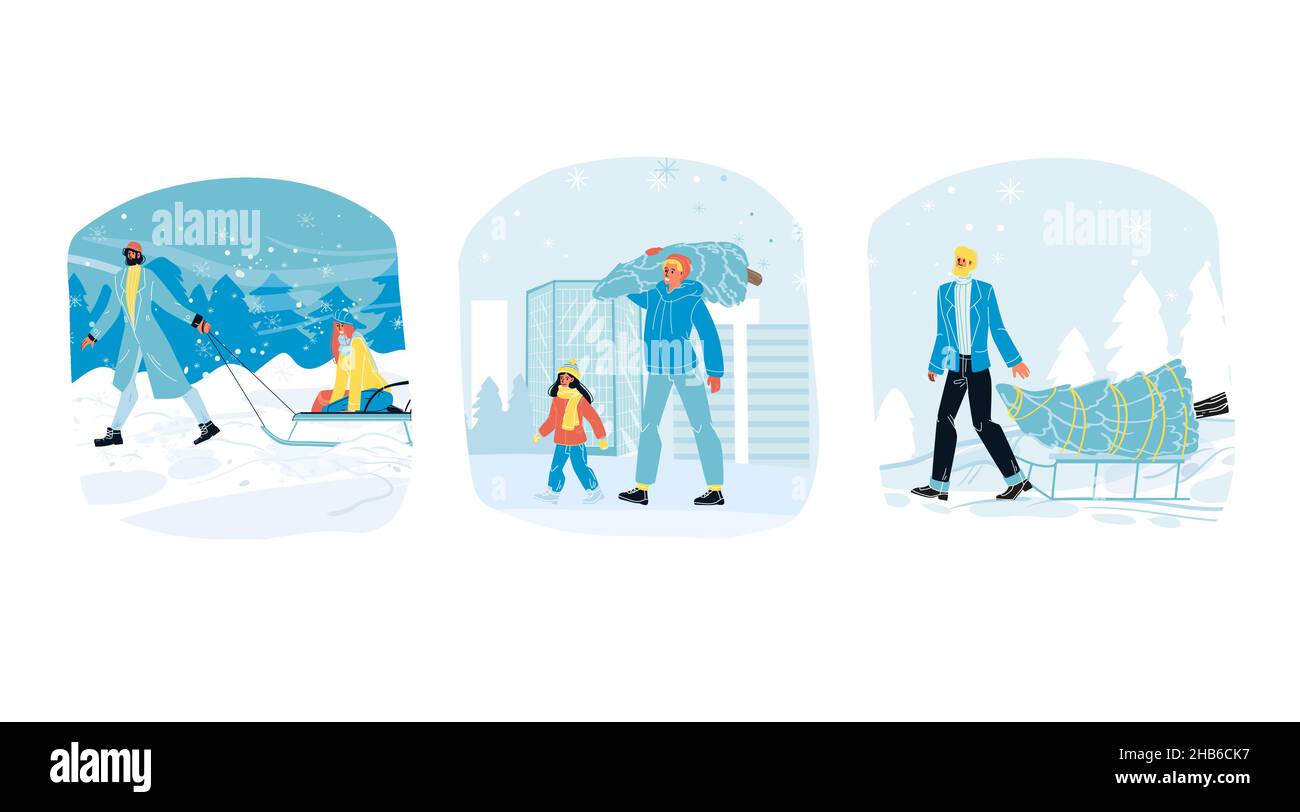 People walk christmas tree Stock Vector Images - Alamy