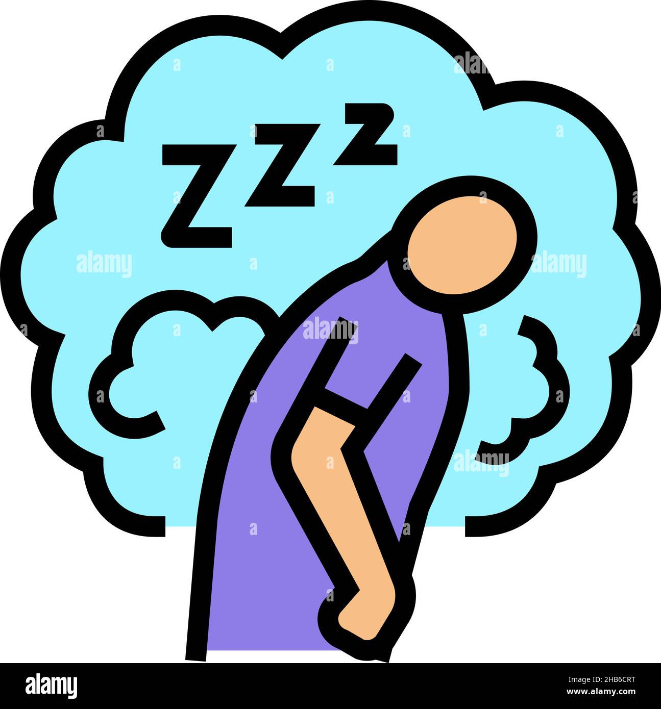 daytime tiredness or sleepiness color icon vector illustration Stock ...