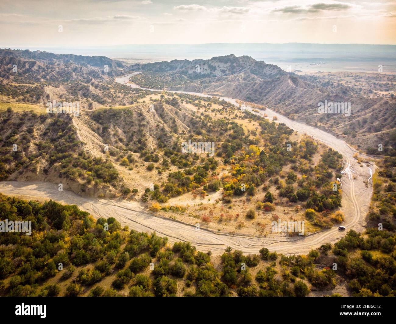Aerial view down to incredible landscape of VAshlovani national park ...