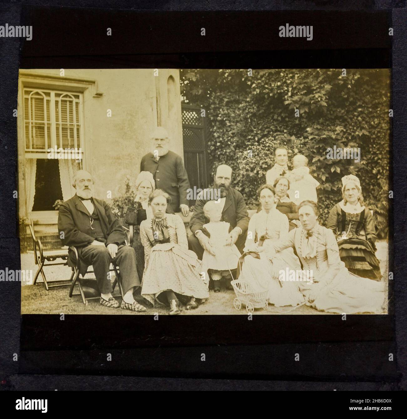 Portrait group photograph three generations prosperous middle-class ...