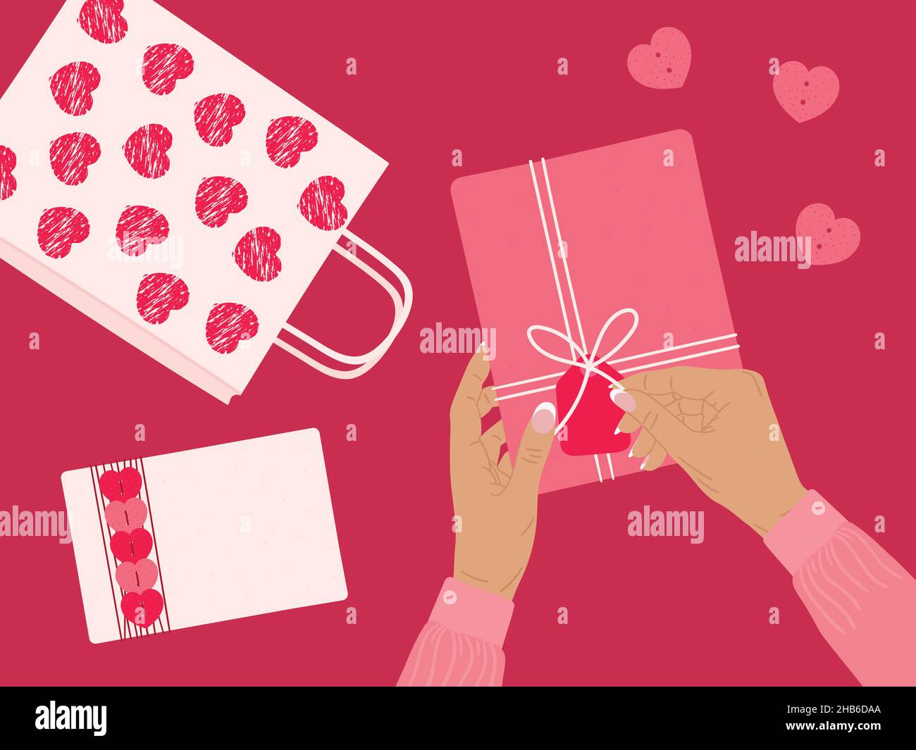 Top view open pink Stock Vector Images - Alamy