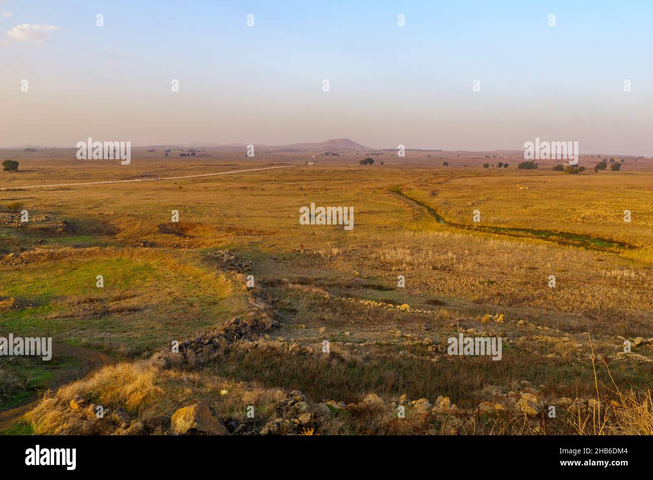 Sunset view of the Golan Height landscape. Northern Israel Stock Photo ...