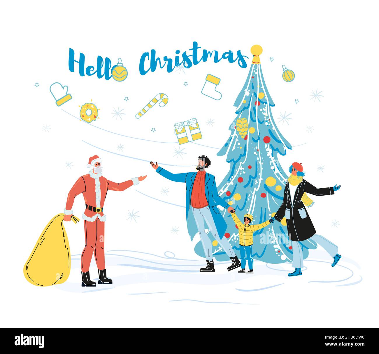 Christmas surprise family father Stock Vector Images - Alamy