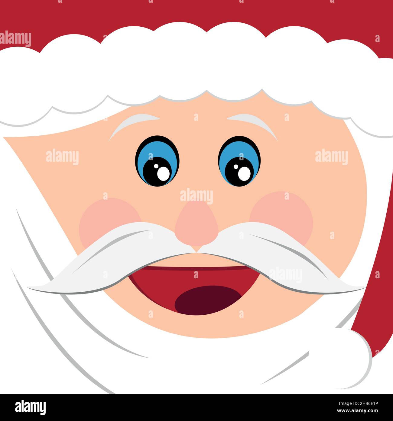 Vector cartoon of Santa Claus. Cute Noel Face bringing presents to ...