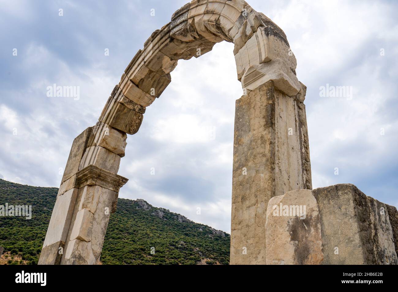 View of marble ancient door arch in the Ephesus Ancient City. Ephesus ...