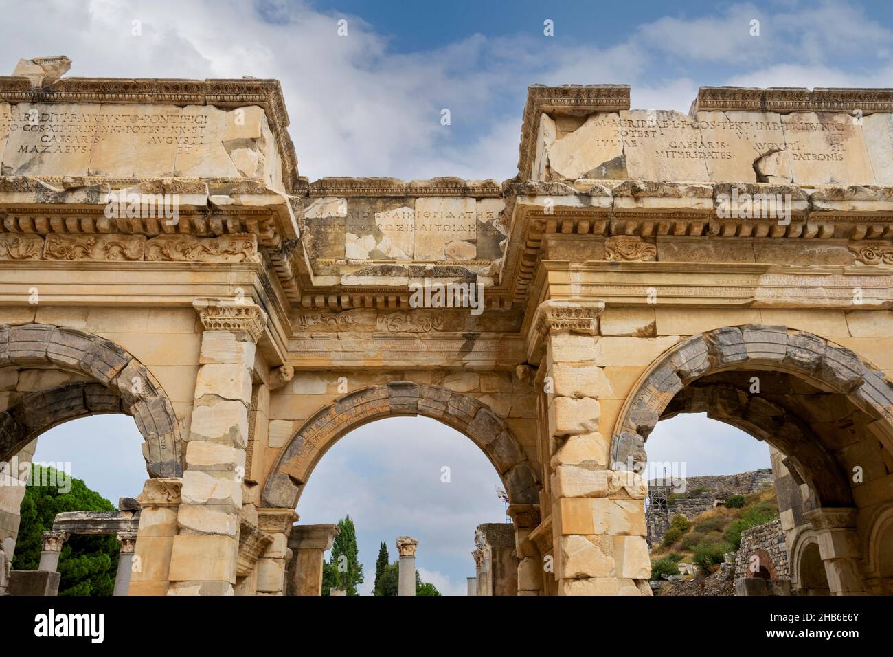 Details of Mazeus and Mithridates Gate in Ephesus Ancient City. Ephesus ...