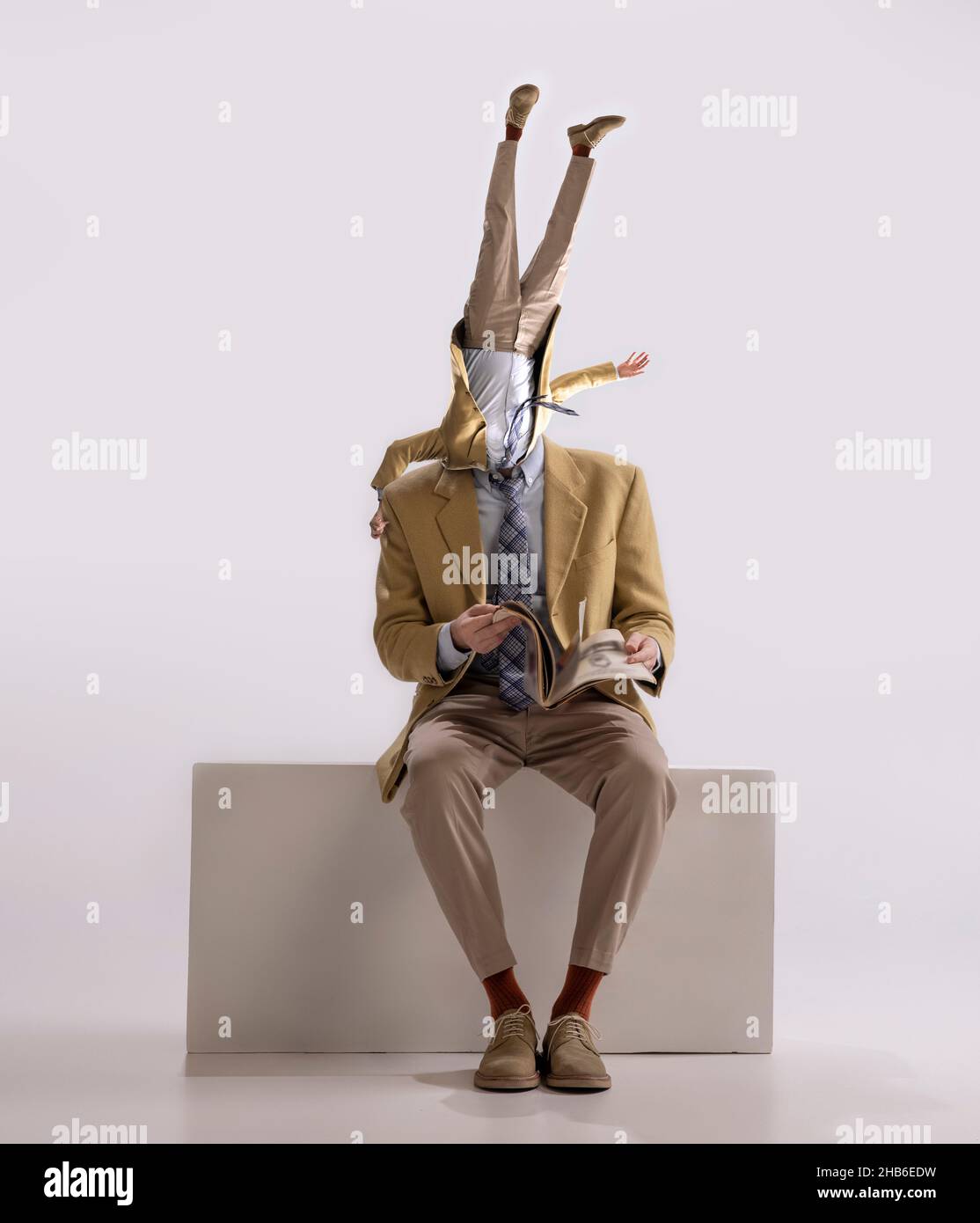 Contemporary artwork. Young man, dandy, dude dressed in 50s, 60s style ...