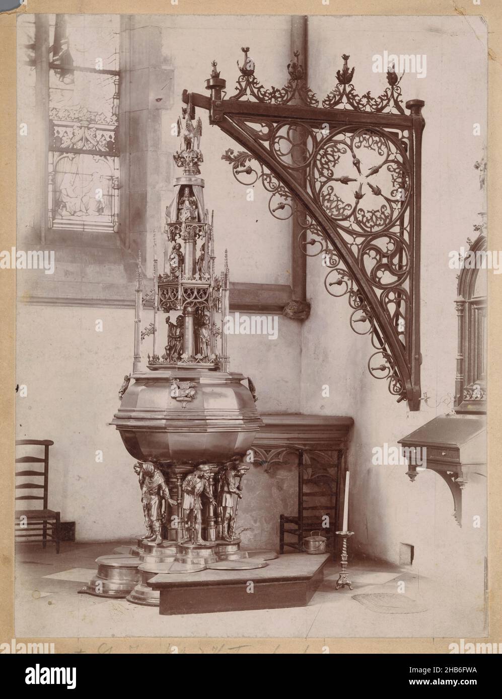 Baptismal font in the St. John's Cathedral in 's-Hertogenbosch ...