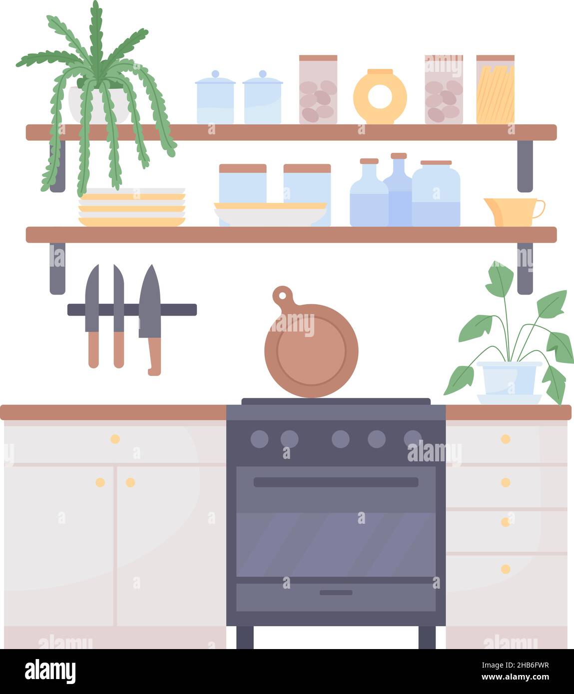 Simple kitchen scandinavian design Cut Out Stock Images & Pictures - Alamy