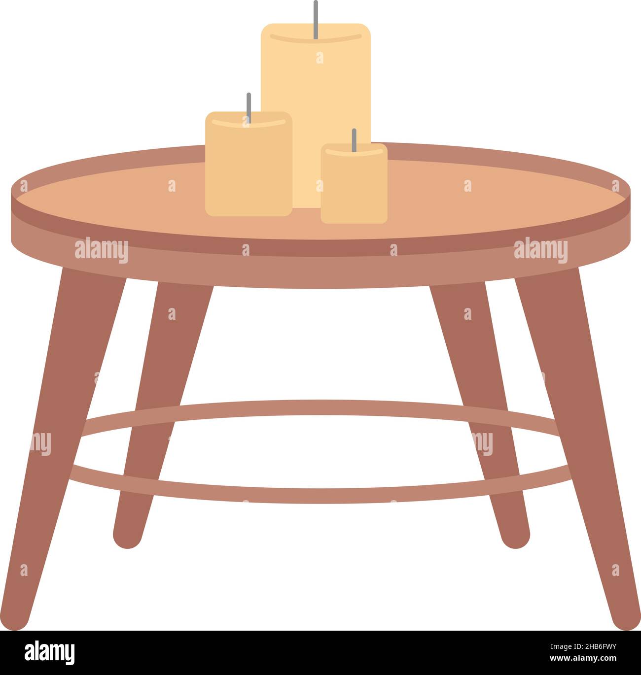 Decorative table with candles semi flat color vector item Stock Vector ...