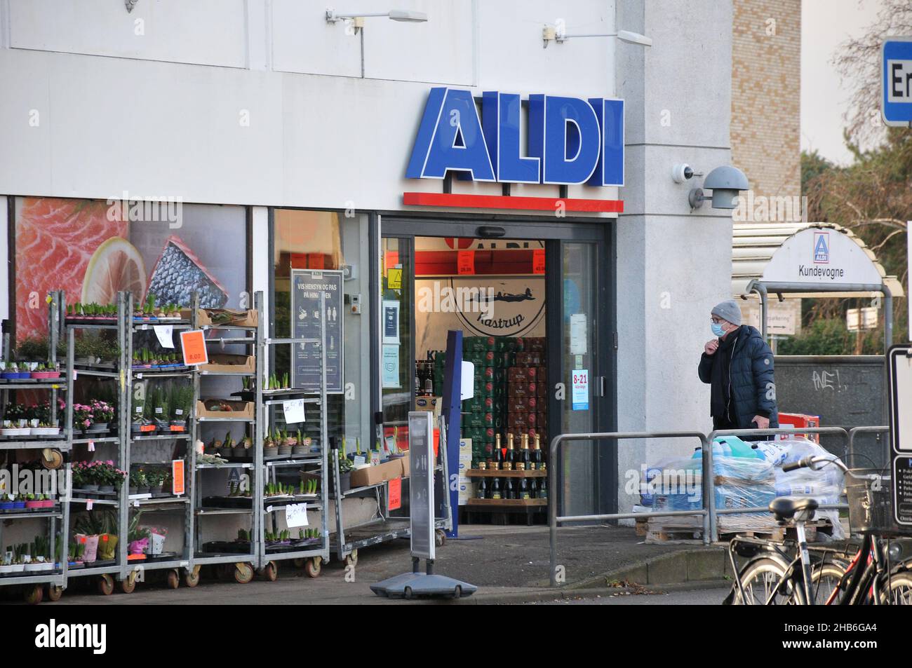 Copenhagen/Denmark./17 December 2021/ German Aldi grocery store on ...