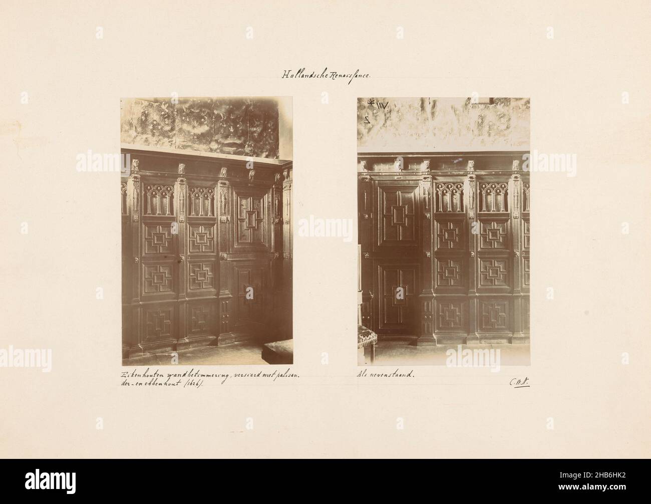 View of two views of a wall paneling, On the left the wall paneling ...