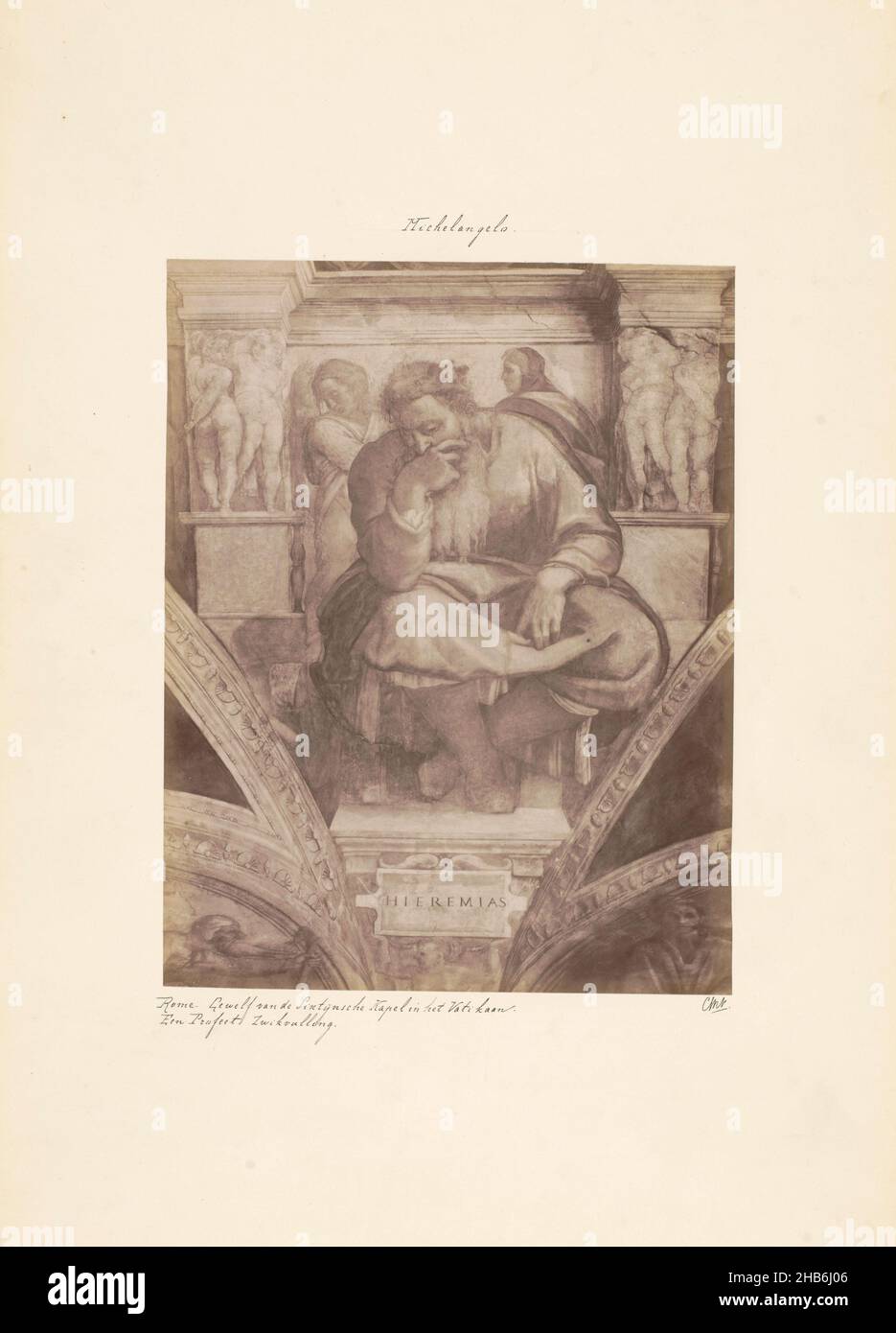 Photoreproduction of a detail of the fresco by Michelangelo in the ...