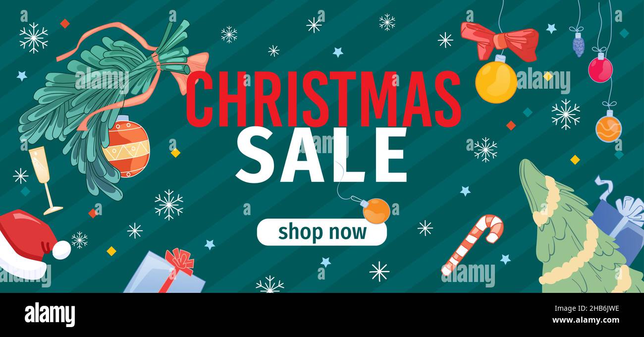 Christmas sale website header web banner vector Stock Vector Image ...