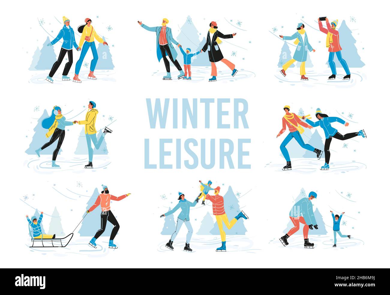 Family having fun outdoors Stock Vector Images - Alamy