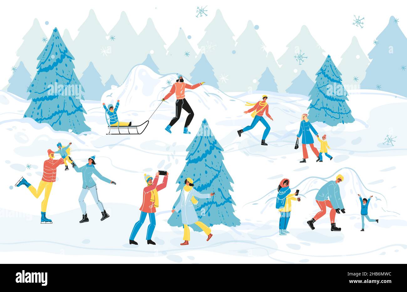 Woman having fun christmas Stock Vector Images - Alamy