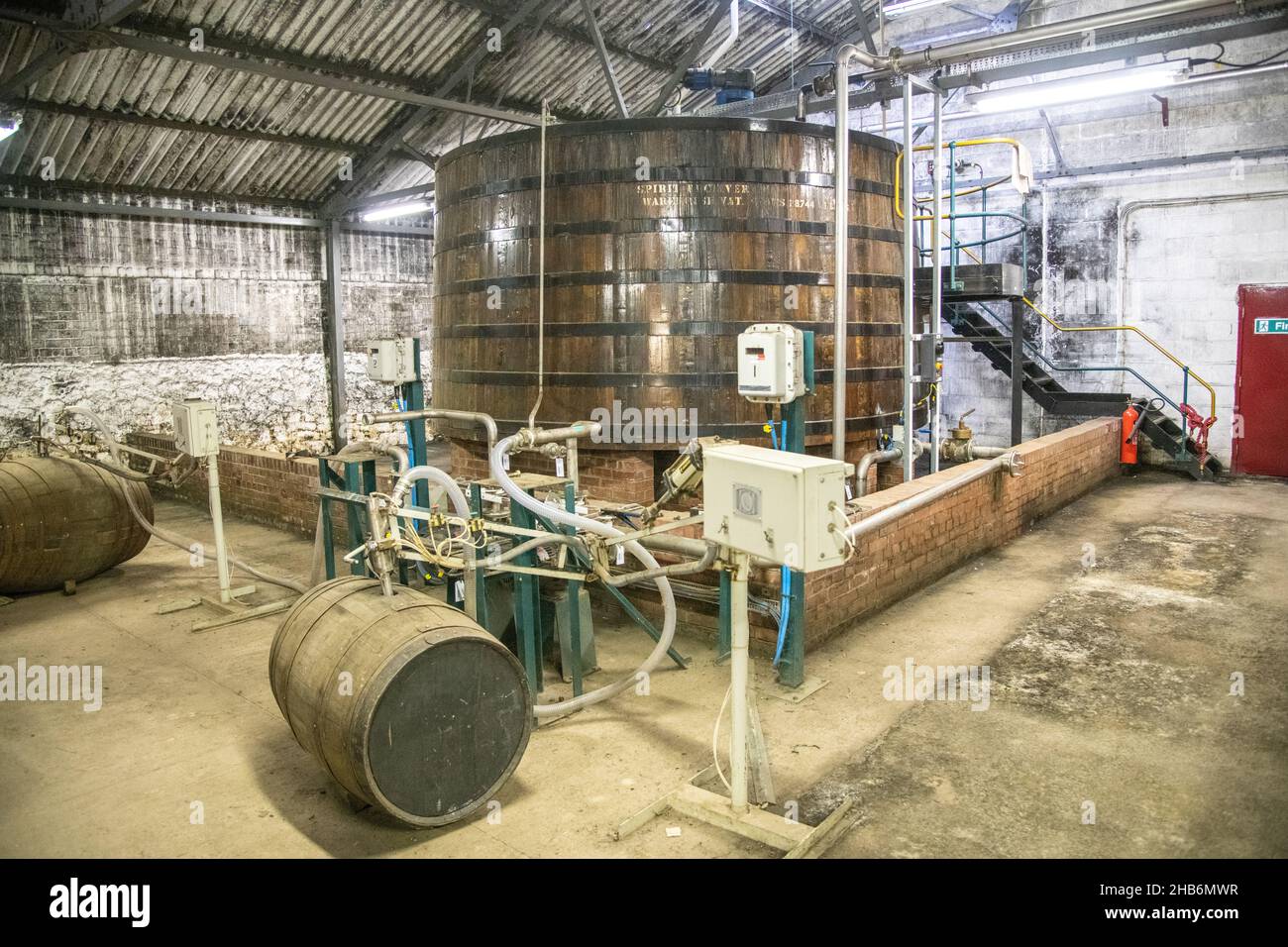 A storage tank of Glenkinchie Whisky at the Glenkinchie Distillery in ...