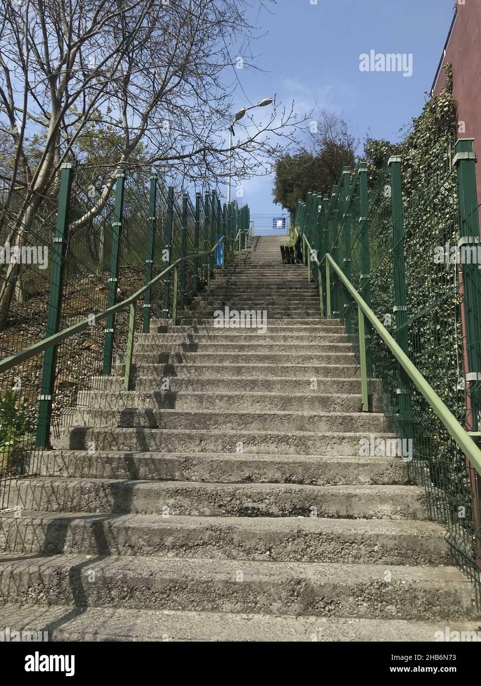 Beautiful low angle shot of long stairs Stock Photo - Alamy