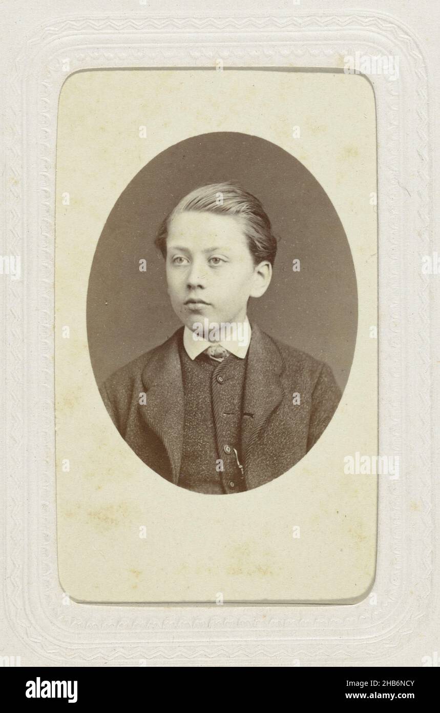 Studio portrait of a young boy in a suit, Bernardus Bruining (mentioned ...