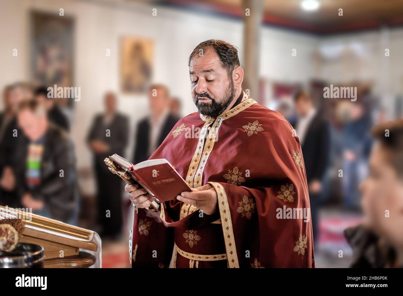 Religious priest during church service. Authentic religion spiritual ...