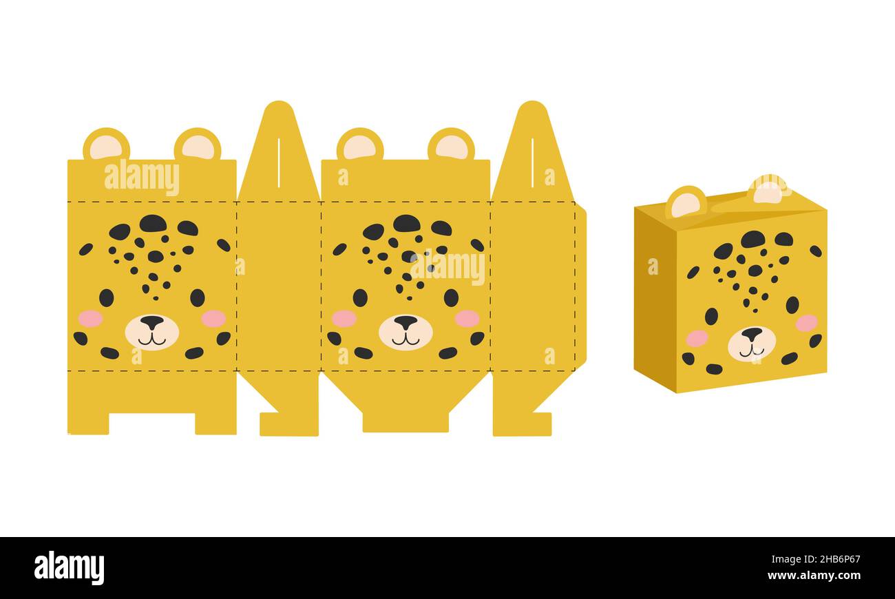 Simple packaging favor box leopard design for sweets, candies, presents ...