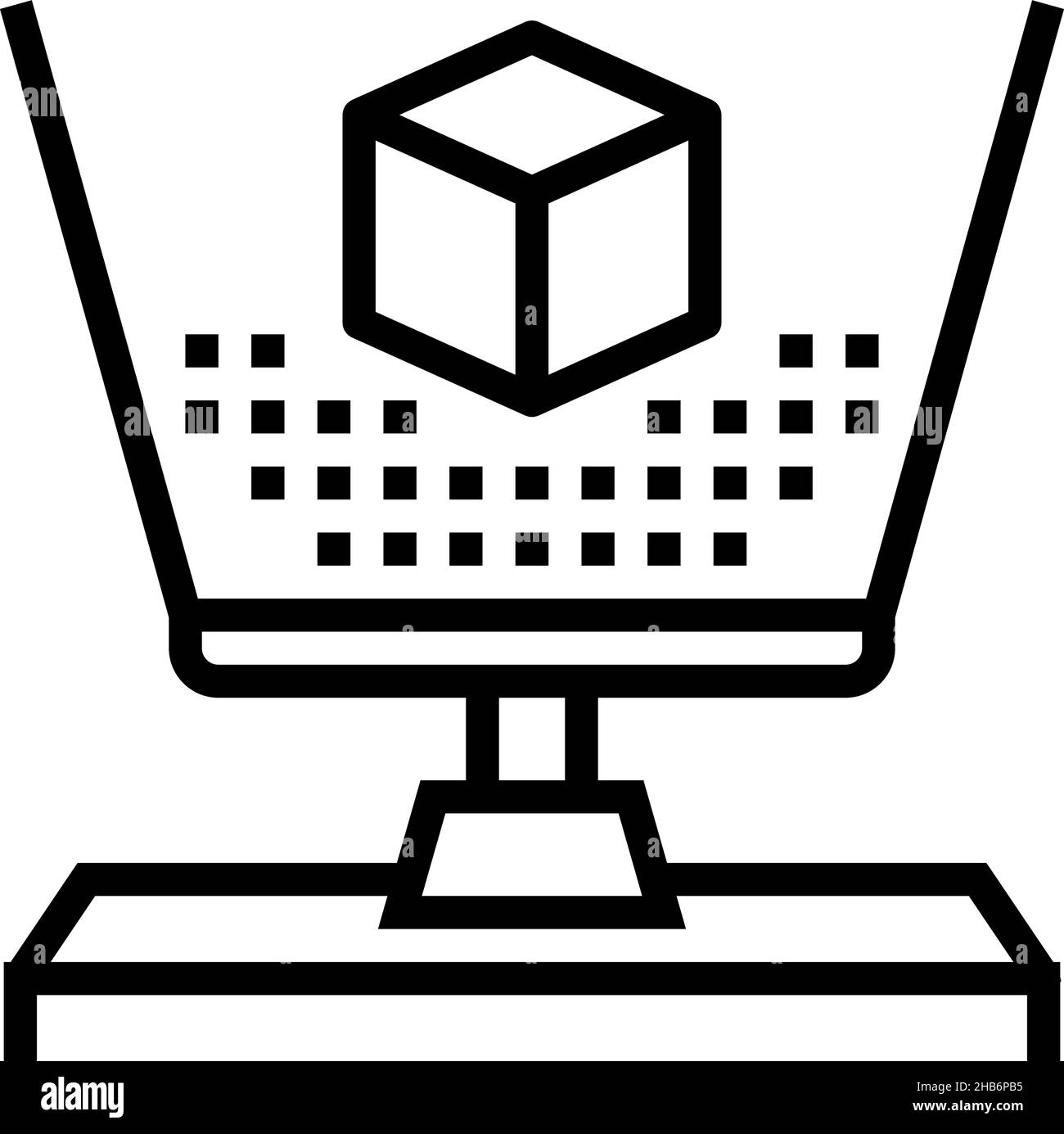 3d hologram line icon vector illustration Stock Vector Image & Art - Alamy