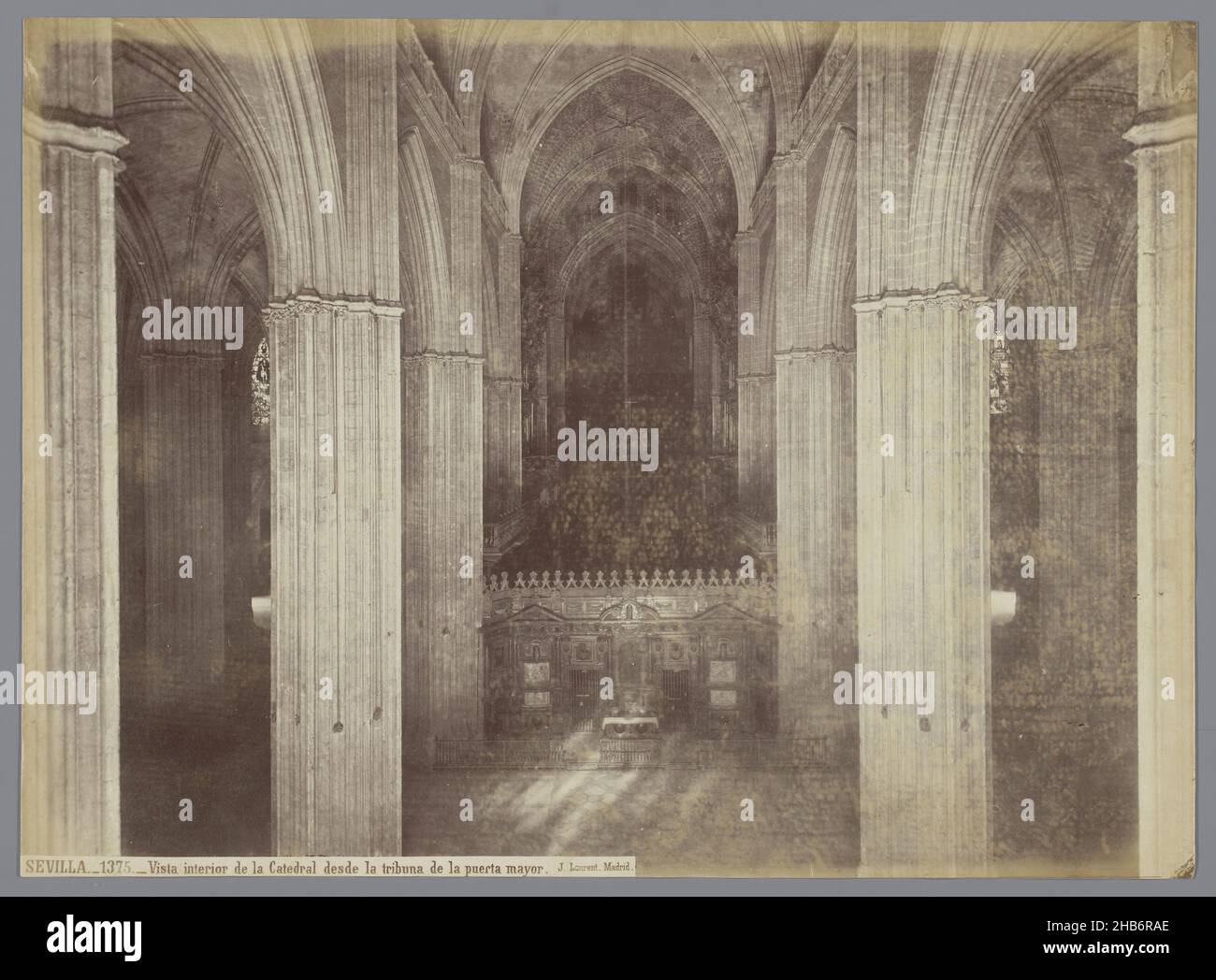 View of the interior of the Cathedral of Seville, from the gallery ...