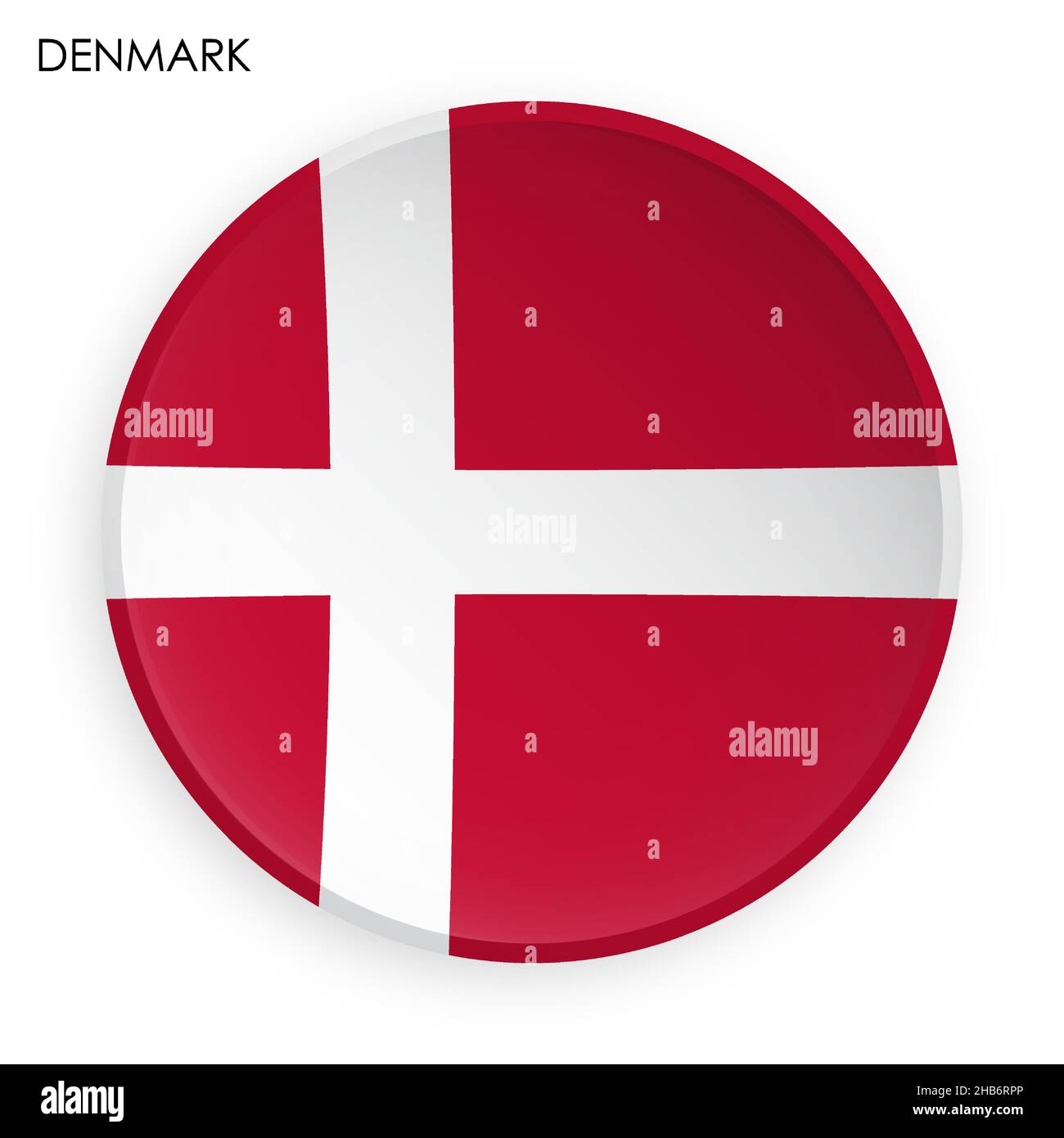 DENMARK flag icon in modern neomorphism style. Button for mobile ...
