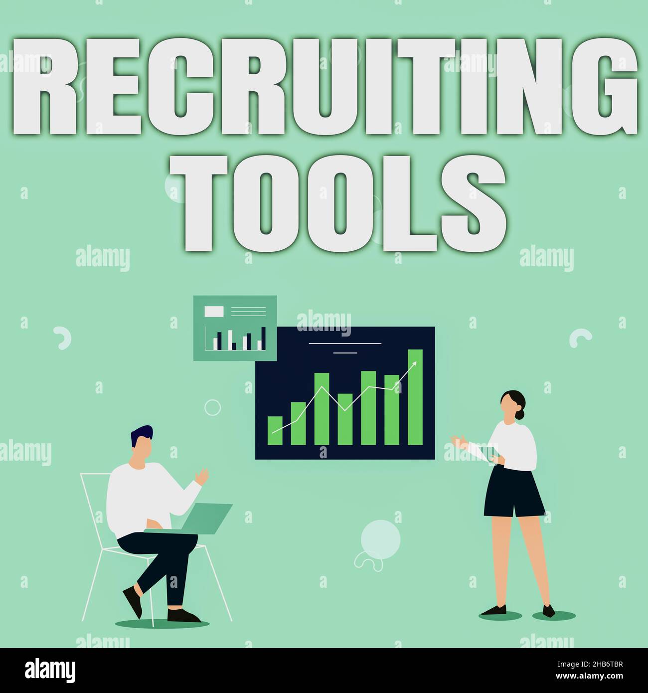 Hand writing sign Recruiting Tools. Internet Concept getting new ...