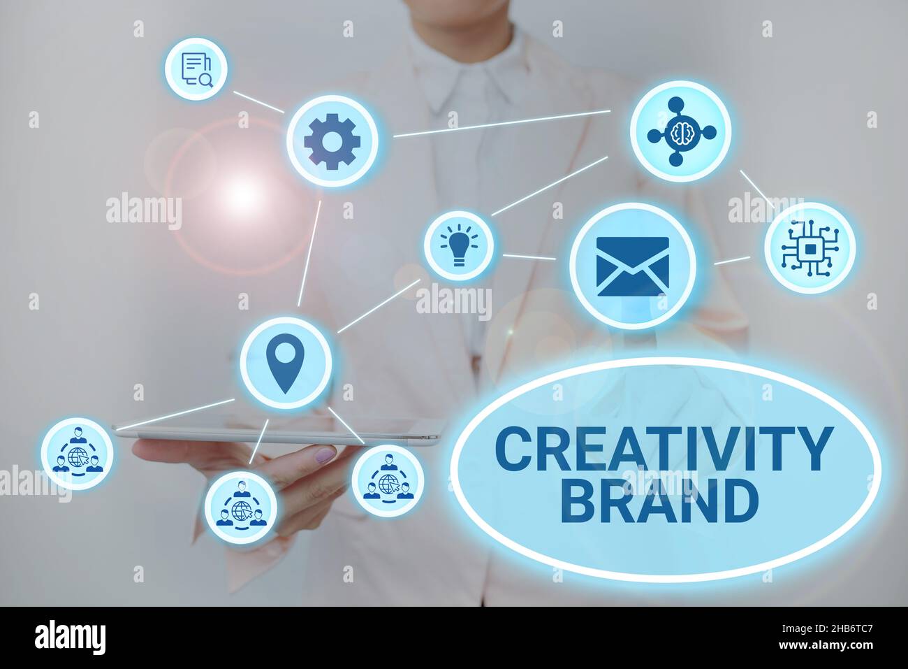 Text caption presenting Creativity Brand. Concept meaning design name ...