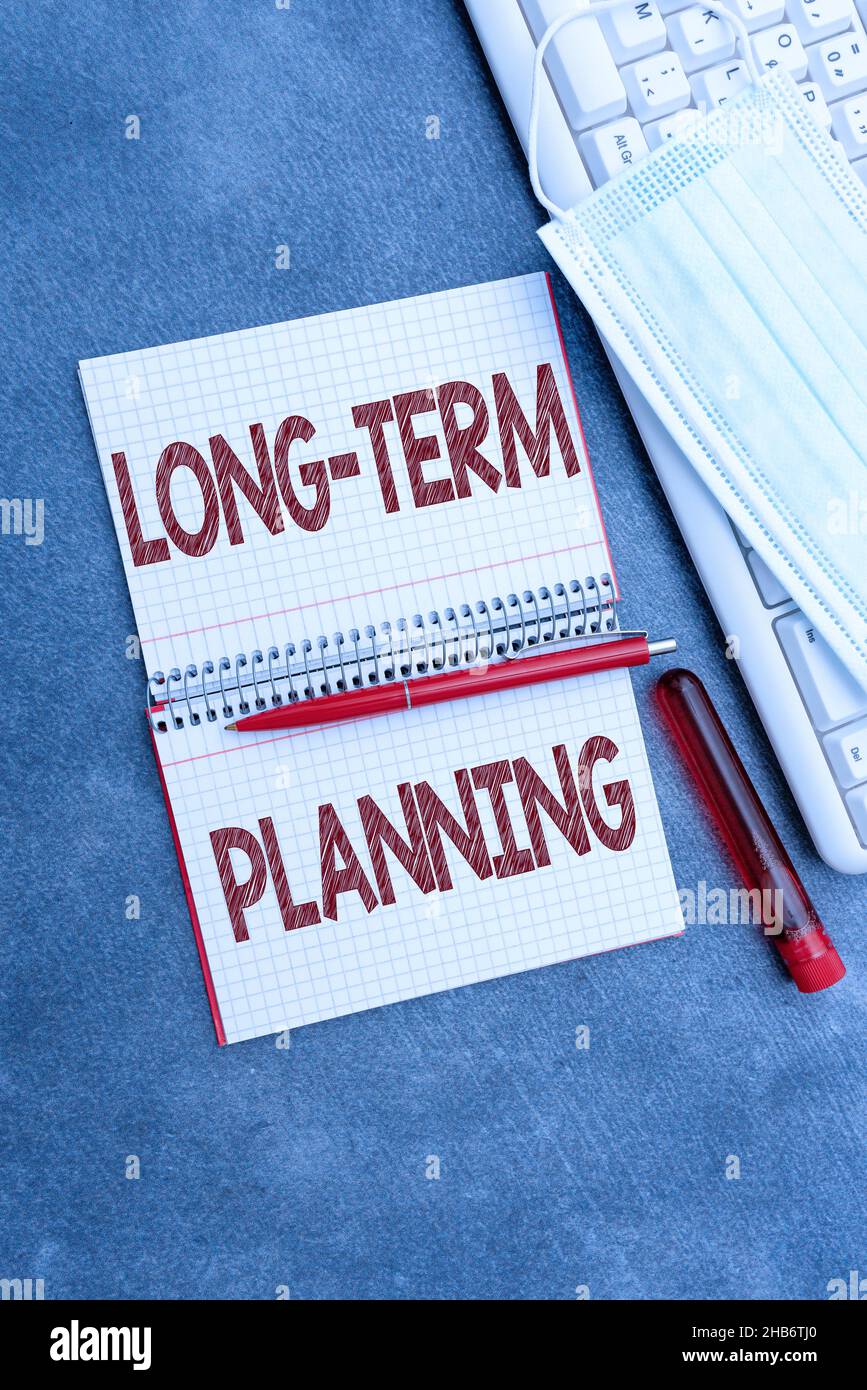 Text showing inspiration Long Term Planning. Word for Establish ...