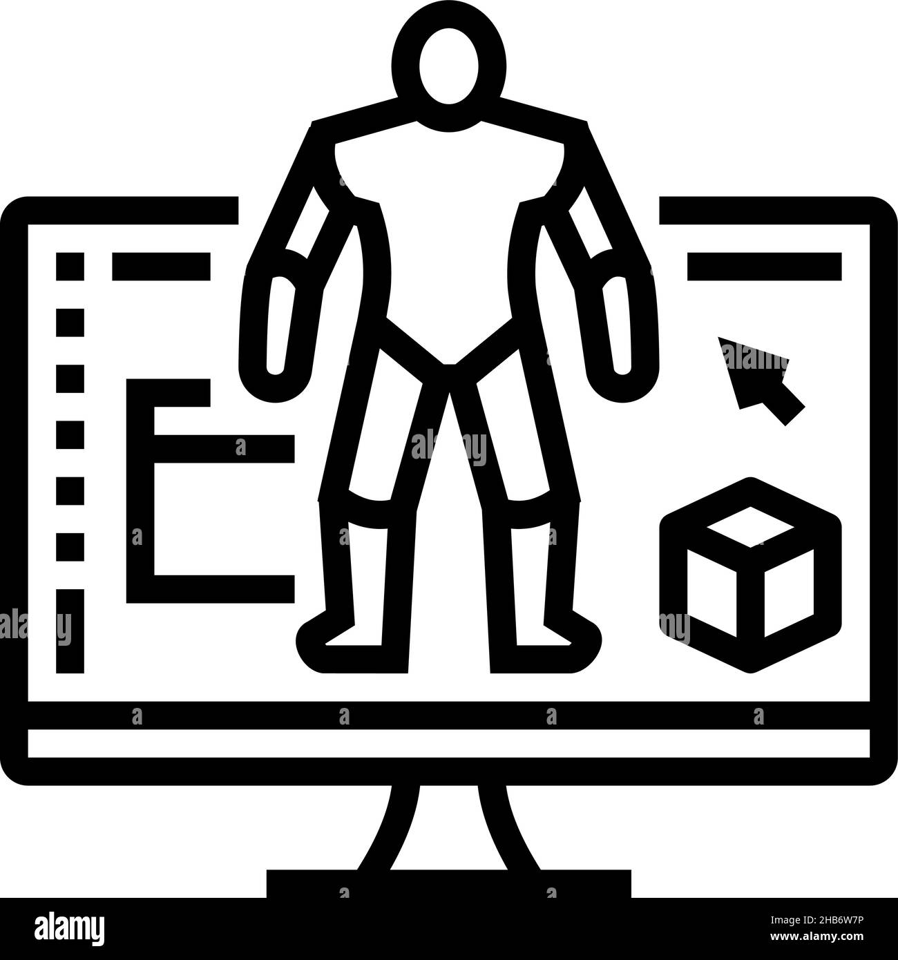 3d modeling characters line icon vector illustration Stock Vector Image ... 3d modeling characters line icon vector illustration Stock Vector Image ...