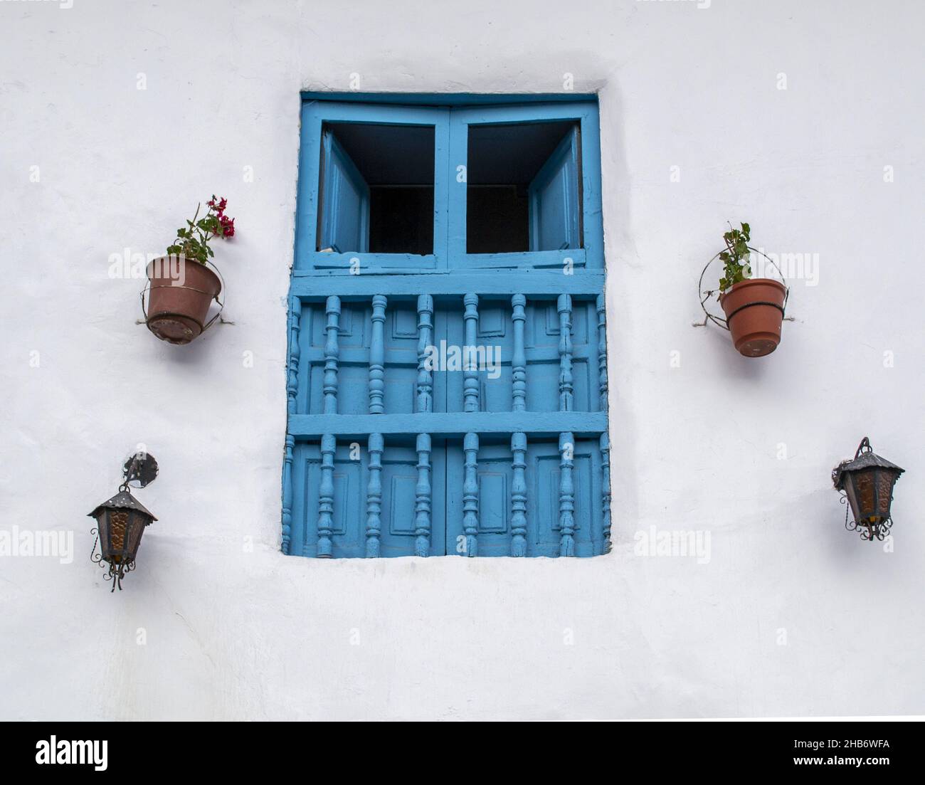 Old blue window of a house Stock Photo - Alamy