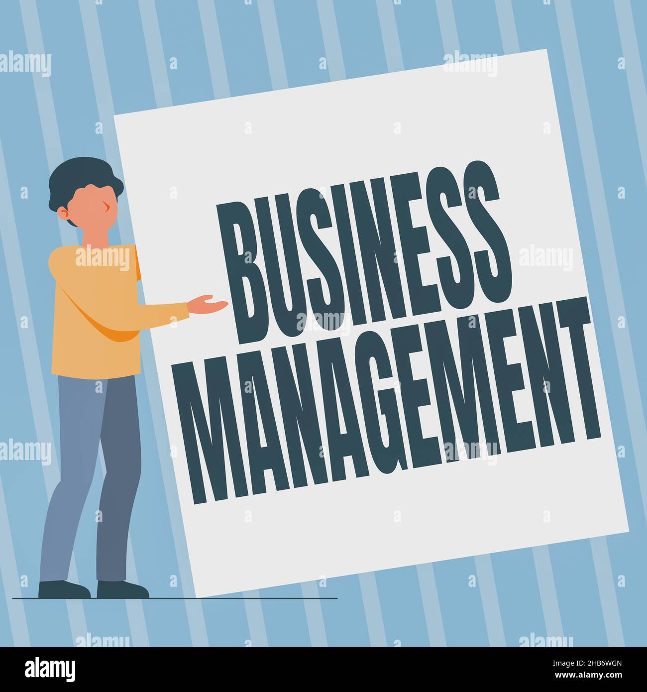Text sign showing Business Management. Business overview Overseeing ...