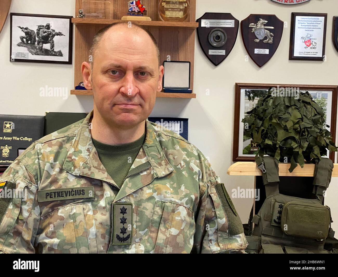 Rukla, Lithuania. 15th Dec, 2021. Lithuanian Colonel Mindaugas ...