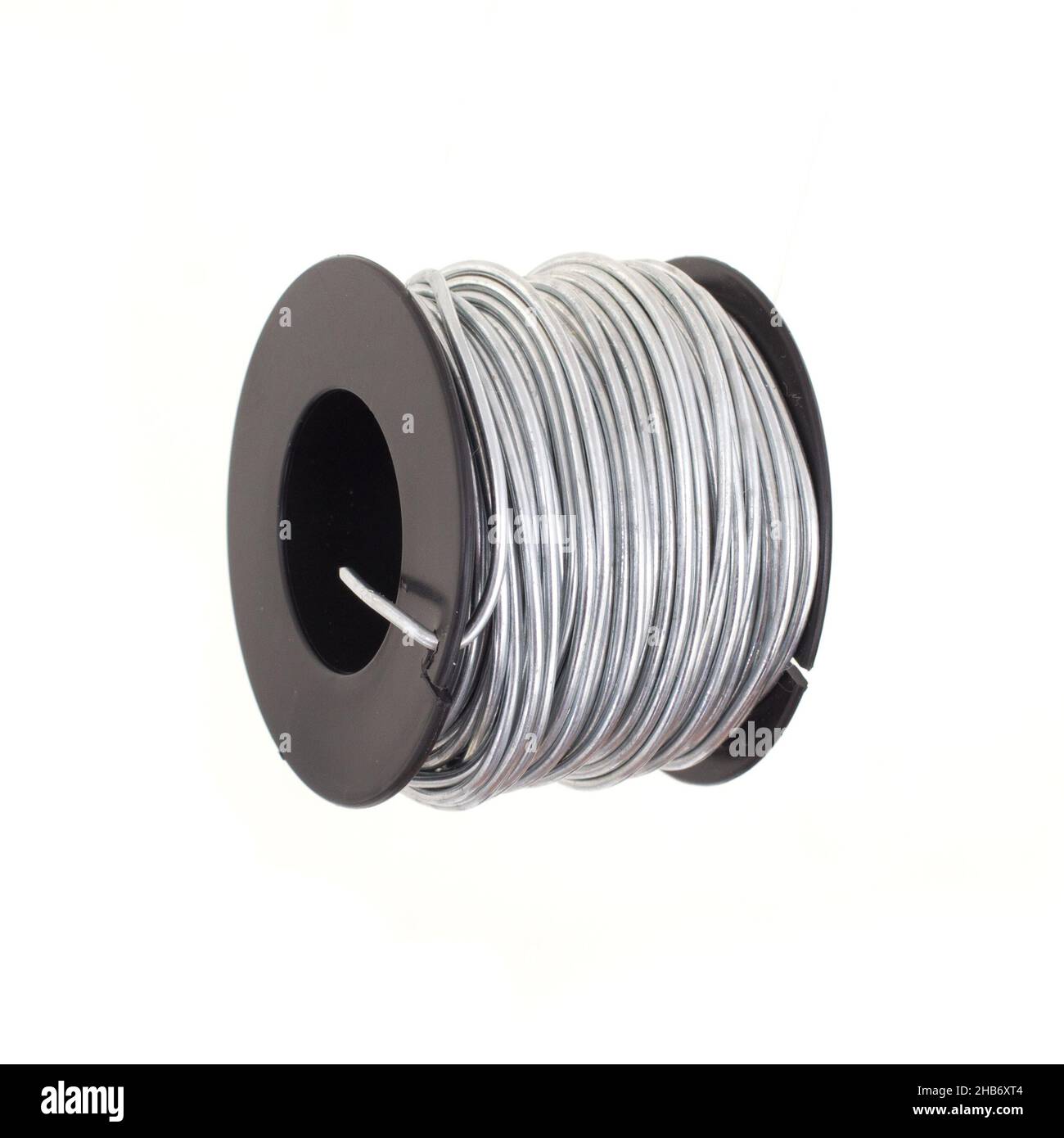 Roll Of Steel Wire Isolated Stock Photo - Alamy