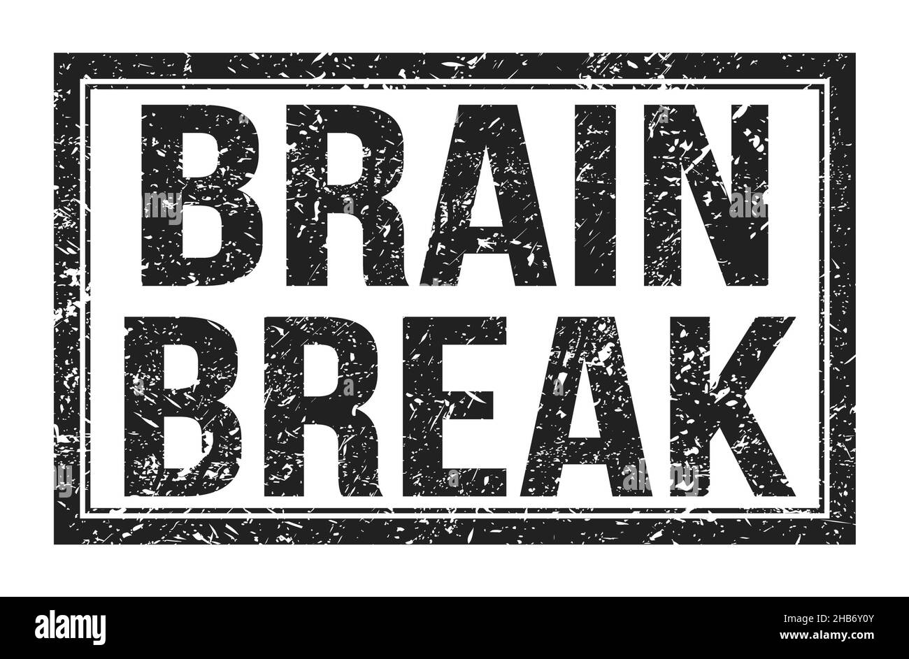 BRAIN BREAK, words written on black rectangle stamp sign Stock Photo ...