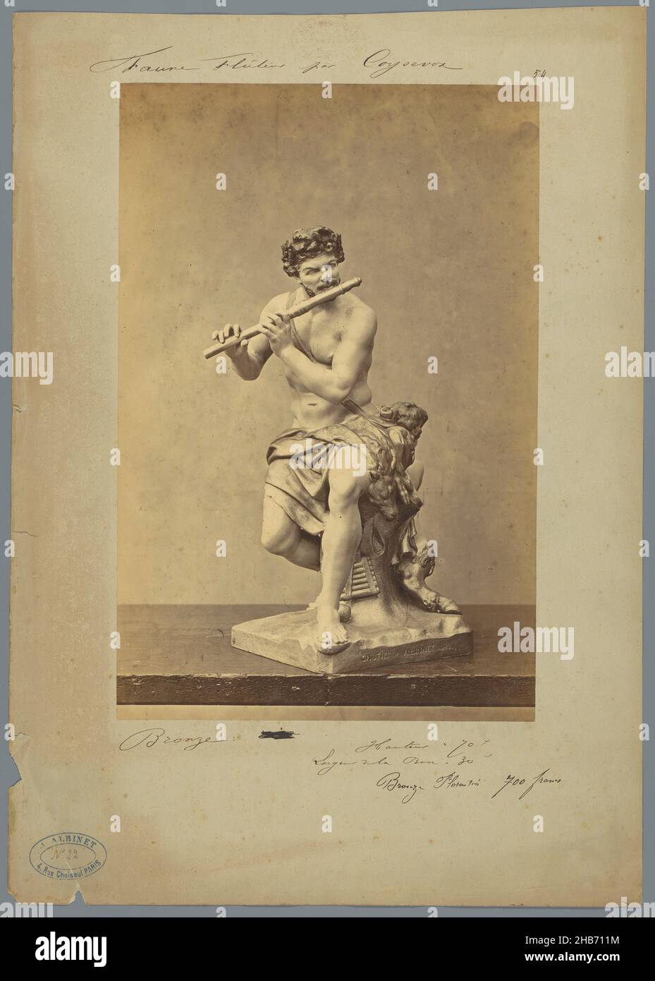 Sculpture of a faun playing the flute, Gentil & Speisser (mentioned on ...