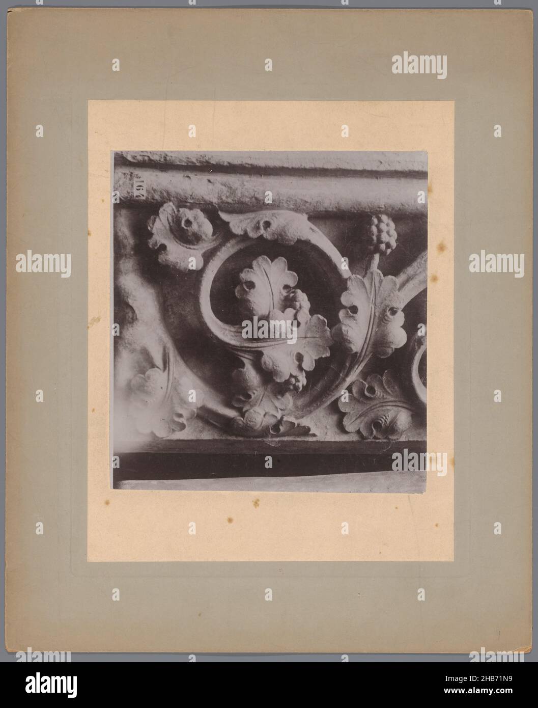 Cast of a detail of an archivolt decorated with rank work, anonymous ...