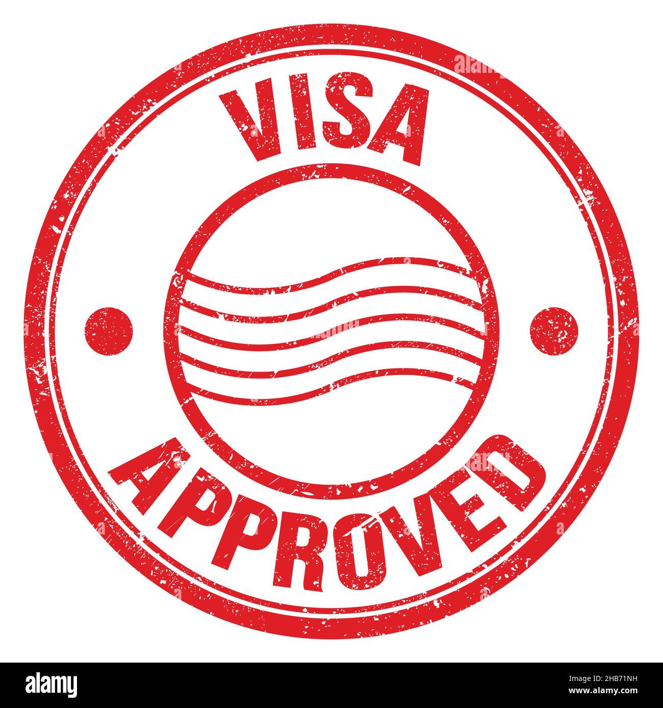VISA APPROVED text written on red round postal stamp sign Stock Photo ...