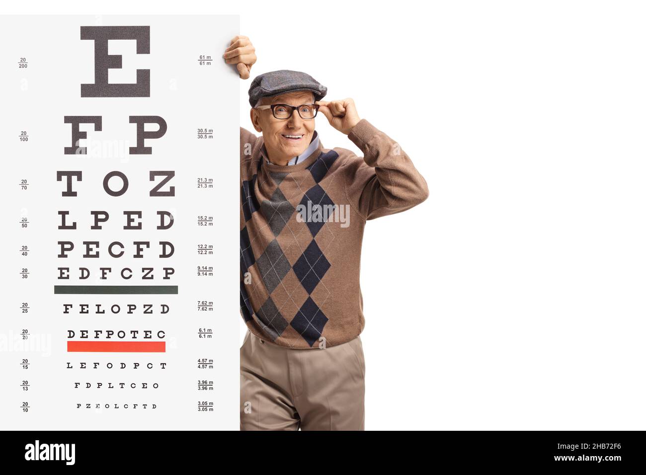 Old man eye test hi-res stock photography and images - Alamy