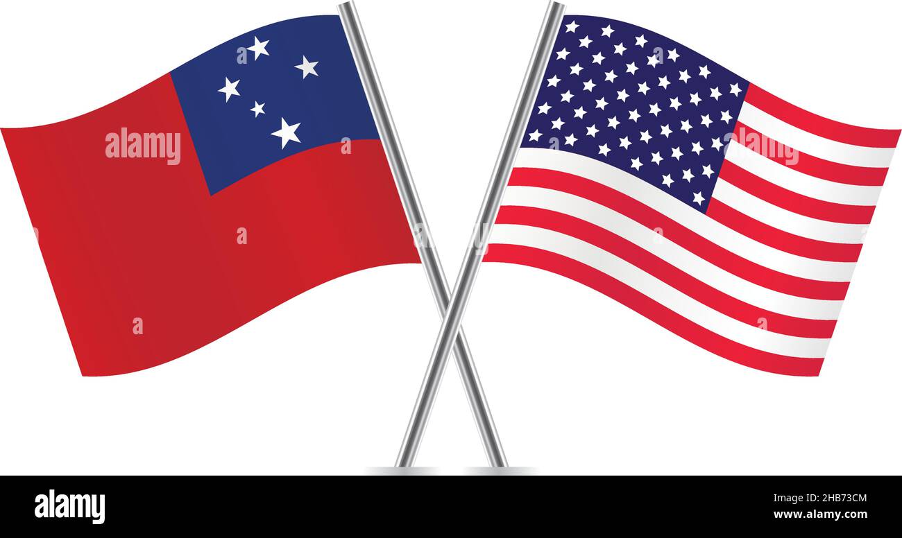 America and Samoa flags. Vector illustration Stock Vector Image & Art ...